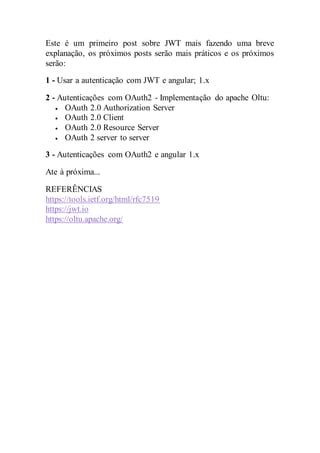 Jwt implementação apache Oltu PDF