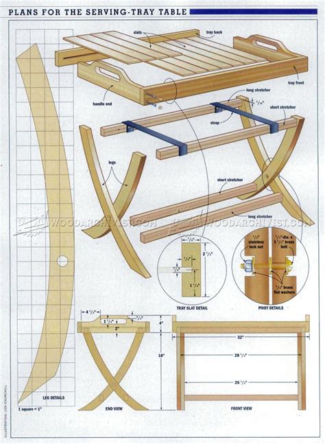 Folding Serving Tray Table Plans • Woodarchivist