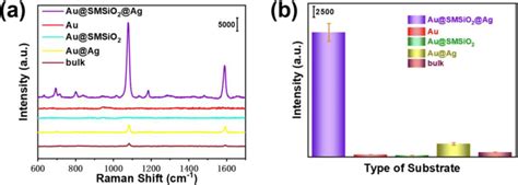 A Sers Spectra Of 4mba Molecules On Different Substrates And Raman