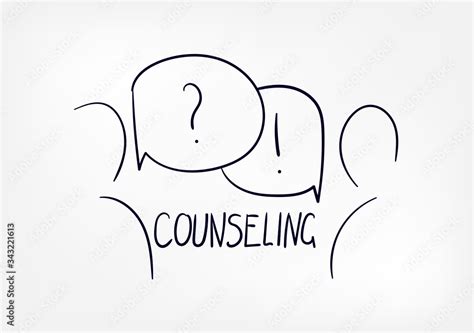 Counseling Concept Vector Clip Art Line Sketch Illustration Stock