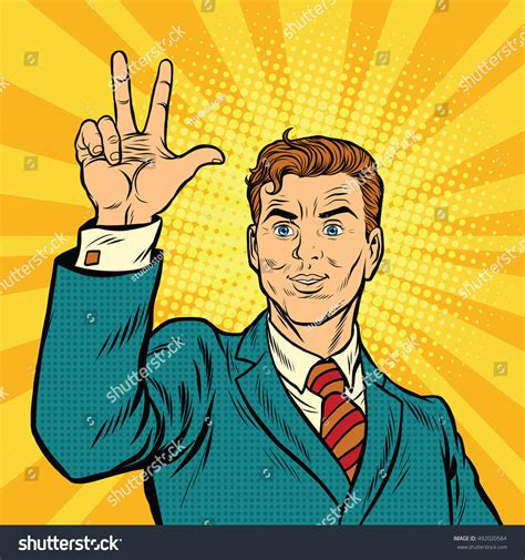 Male Fingers Hand Shows Number Three Stock Vector Royalty Free