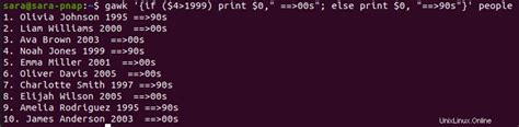 Gawk Linux コマンドと例