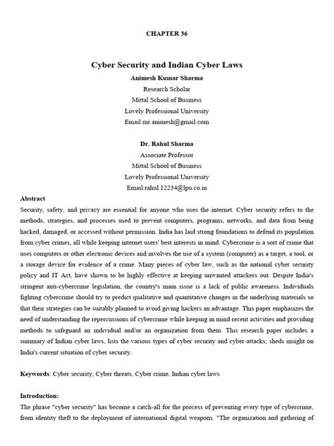 Cyber Security And Indian Cyber Laws Pdf