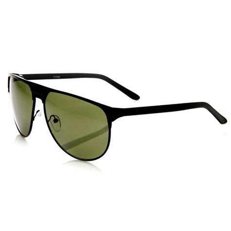 Modern Euro Full Metal Flat Top Aviator Sunglasses Zerouv