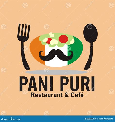 Pani Puri Food Logo Vector Illustration Indian Street Food