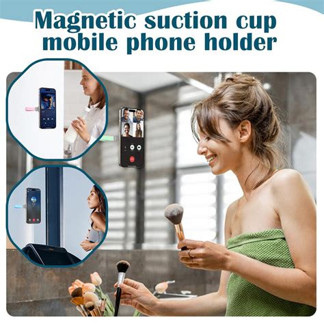 Wenxuan Magnetic Suction Cup Phone Mount Hands Free Mirror Shower