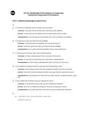 Cs Homework Assignment Solutions Docx Cs Mathematical Foundations Of