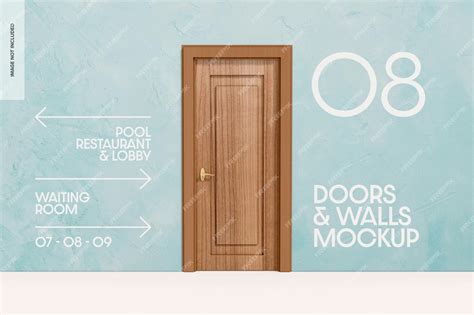 Premium Psd Door Mockup Front View