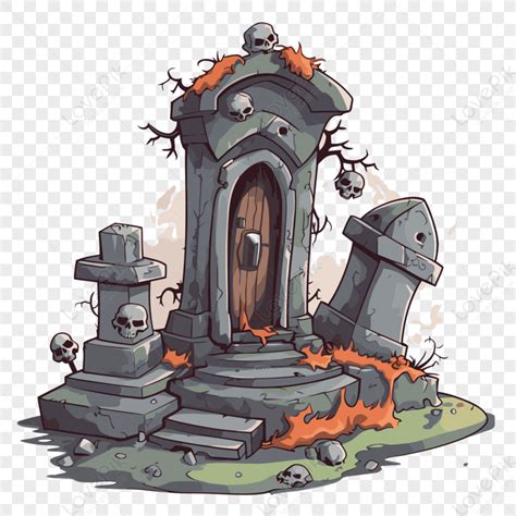 유령의 저택 묘비 벡터상표만화클립 아트 Png 일러스트 무료 다운로드 Lovepik