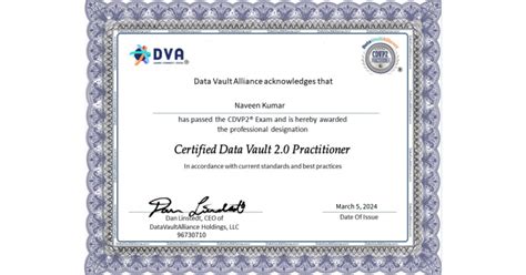 Naveen K On Linkedin Certified Data Vault 20 Practitioner • Naveen Kumar