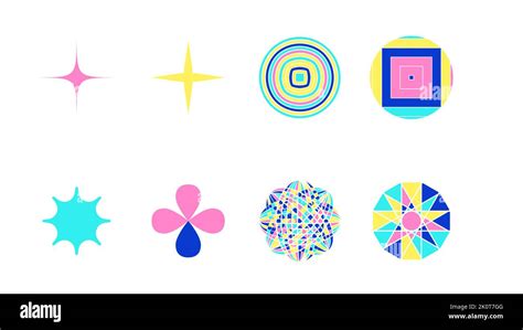 Cool Sparkle Icons Collection Shine Effect Sign Vector Design Set Of