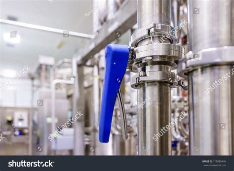 Blue Butterfly Gate Valve Prevent Reverse Stock Photo 715989490