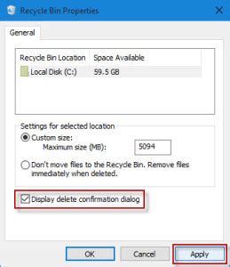Enable Delete Confirmation Dialog Box In Windows