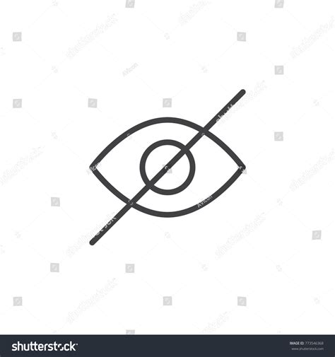 Hidden User Interface Line Icon Outline Stock Vector Royalty Free