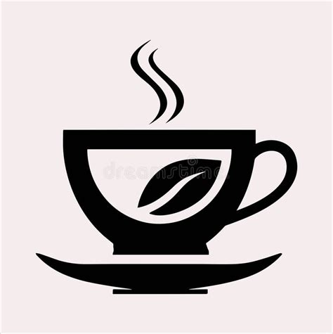 Coffee Cup Shop Logo Vector Silhouette On A White Background Stock
