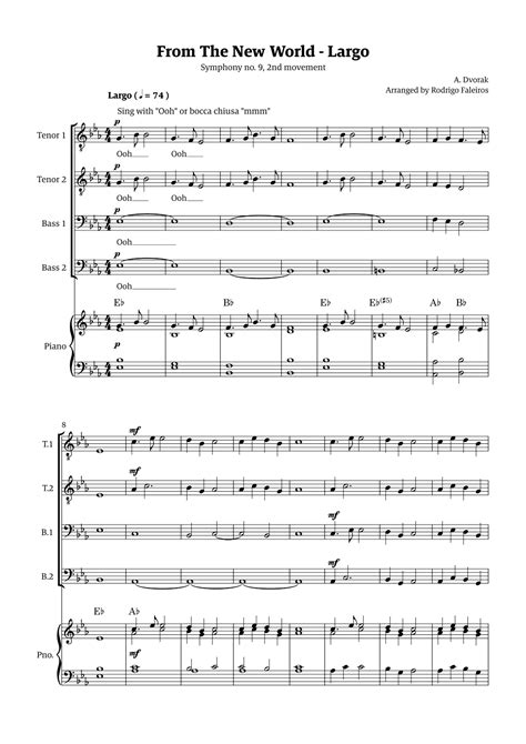 Largo 2nd Movement Of The Symphony No 9 From The New World Arr