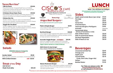 Menu Cisco S Cafe