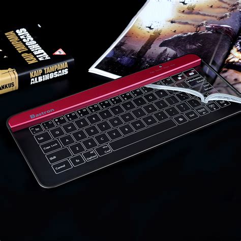 Glass Touch Smart Keyboard Bluetooth Silver Dark Grey Bastron