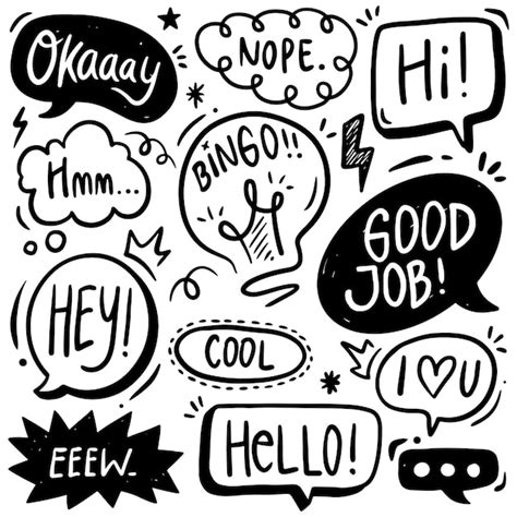 Premium Vector Speech Bubble Doodle Hand Drawn Vector