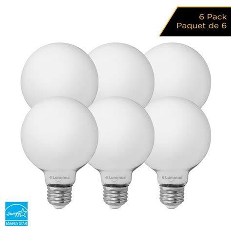 Luminus 60 Watt EQ G25 Warm White Dimmable LED Light Bulb 6 Pack