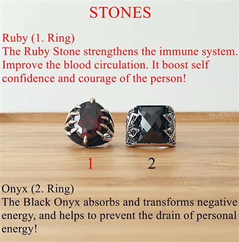 Ruby Ring Onyx Ring 925 Sterling 925 Silver Gemstone Red Etsy