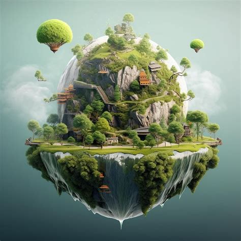 Premium AI Image Floating Island