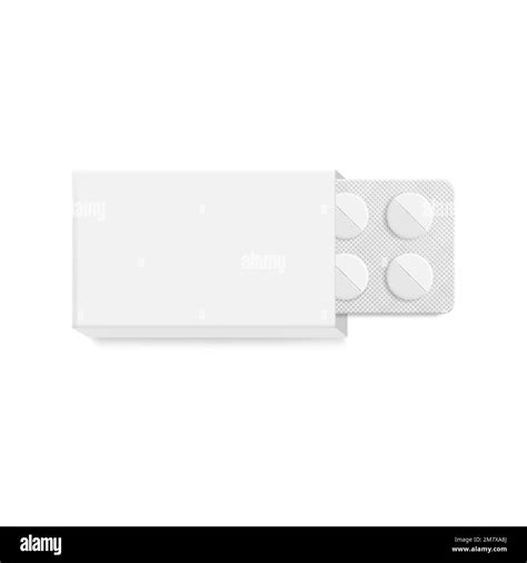 Package With Tablets Medicines Mock Up Isolated On White Background Vector Illustration Eps 10