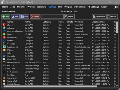 108 Openbullet 2 Configs 092021