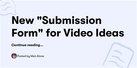 New Submission Form For Video Ideas — Man Alone Buymeacoffee