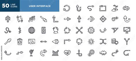User Interface Editable Outline Icons Set User Interface Thin Line