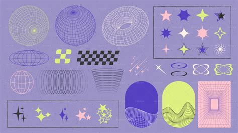 Y2k Abstract Shapes And Grids Graphics Motion Array