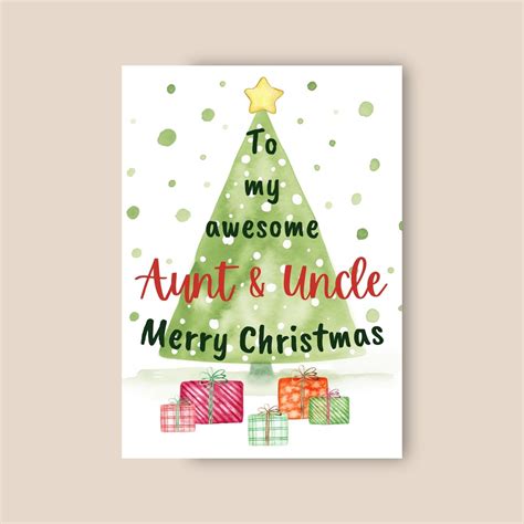 Christmas Card For Aunt And Uncle Merry Christmas Card To My Awesome