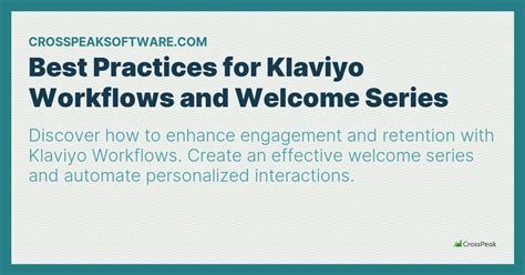 Best Practices For Klaviyo Workflows And Welcome Series