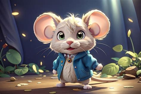 Premium Ai Image Cute Mouse Cartoon Character