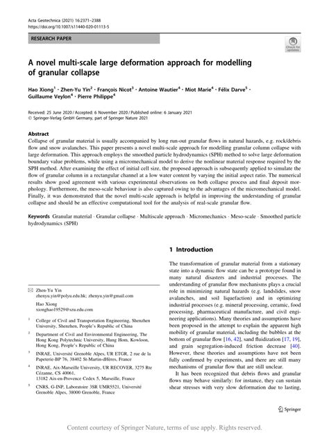 A Novel Multi Scale Large Deformation Approach For Modelling Of