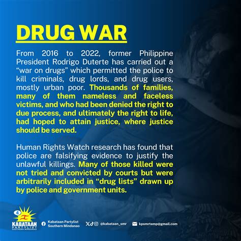 Kabataan Drug War From 2016 To 2022 Former Philippine President