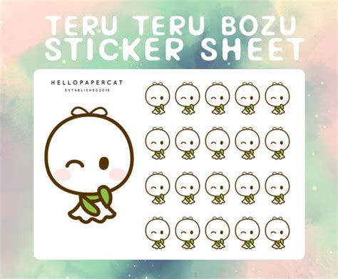 Teru Teru Bozu Rain Doll Sticker Sheet Hellopapercat