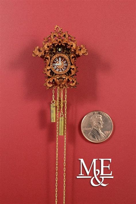 Miniature Cuckoo Clock Carbing Etsy Cuckoo Clock Clock Miniatures