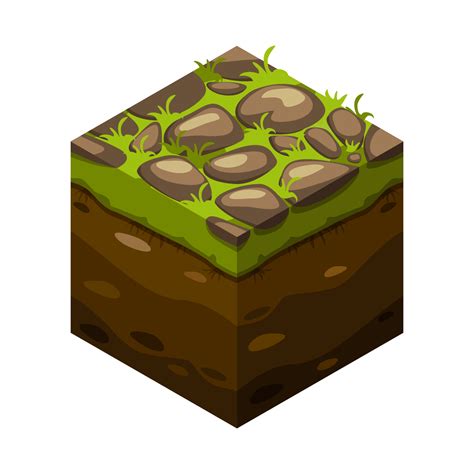 Game Block Isometric Cubes Nature Unending Land And Stone 48123375 Png