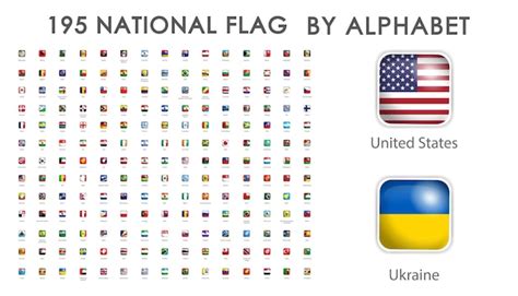 Premium Vector All Countries Flags Set In The Shape Of Rounded Square