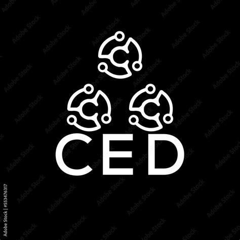 Ced Letter Logo Ced Best Black Background Vector Image Ced Monogram