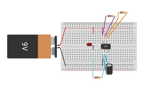 circuit design blinking light lab tinkercad