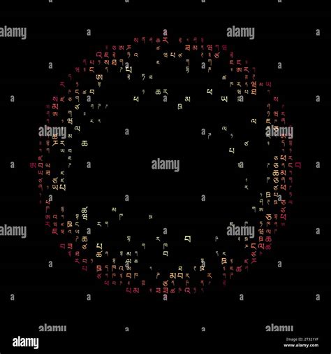 Amazing Matrix Background In Spectral Colors Grid Of Random Tibetan Symbols Neat Circular