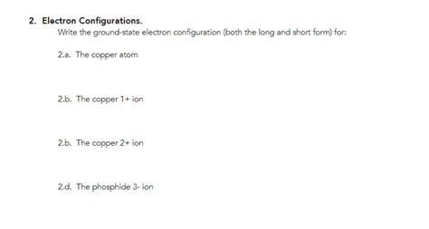 Solved Electron Configurations Write The Ground State Chegg