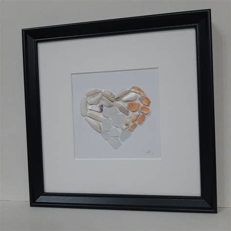 Sea Glass Art Sea Glass Heart Pebble Art Couple T Best Etsy