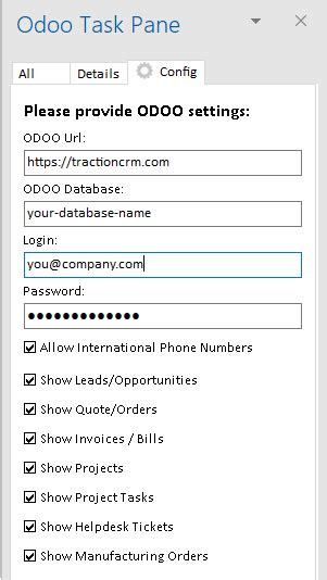 Outlook Add In For Odoo ERP TractionERP