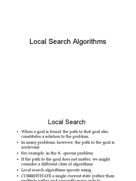 Local Search Algorithms Pdf Algorithms Theoretical Computer Science