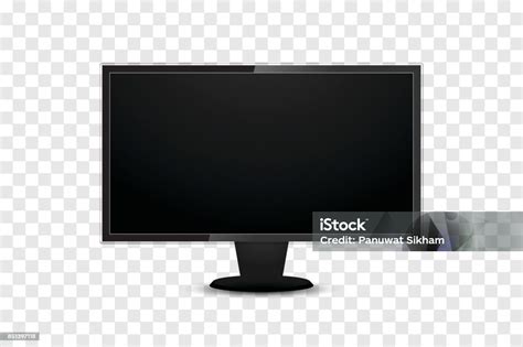 현실적인 Tv 화면입니다 현대적인 세련 된 Lcd 패널 Led 타입입니다 대형 컴퓨터 모니터 표시 이랑 빈 텔레비전 템플릿입니다
