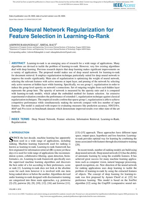Pdf Deep Neural Network Regularization For Feature Selection In