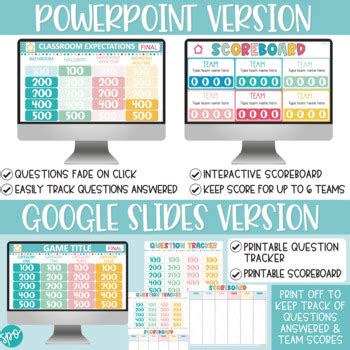 Editable Jeopardy Game Template 4 Category Blank Game Board Personal Use
